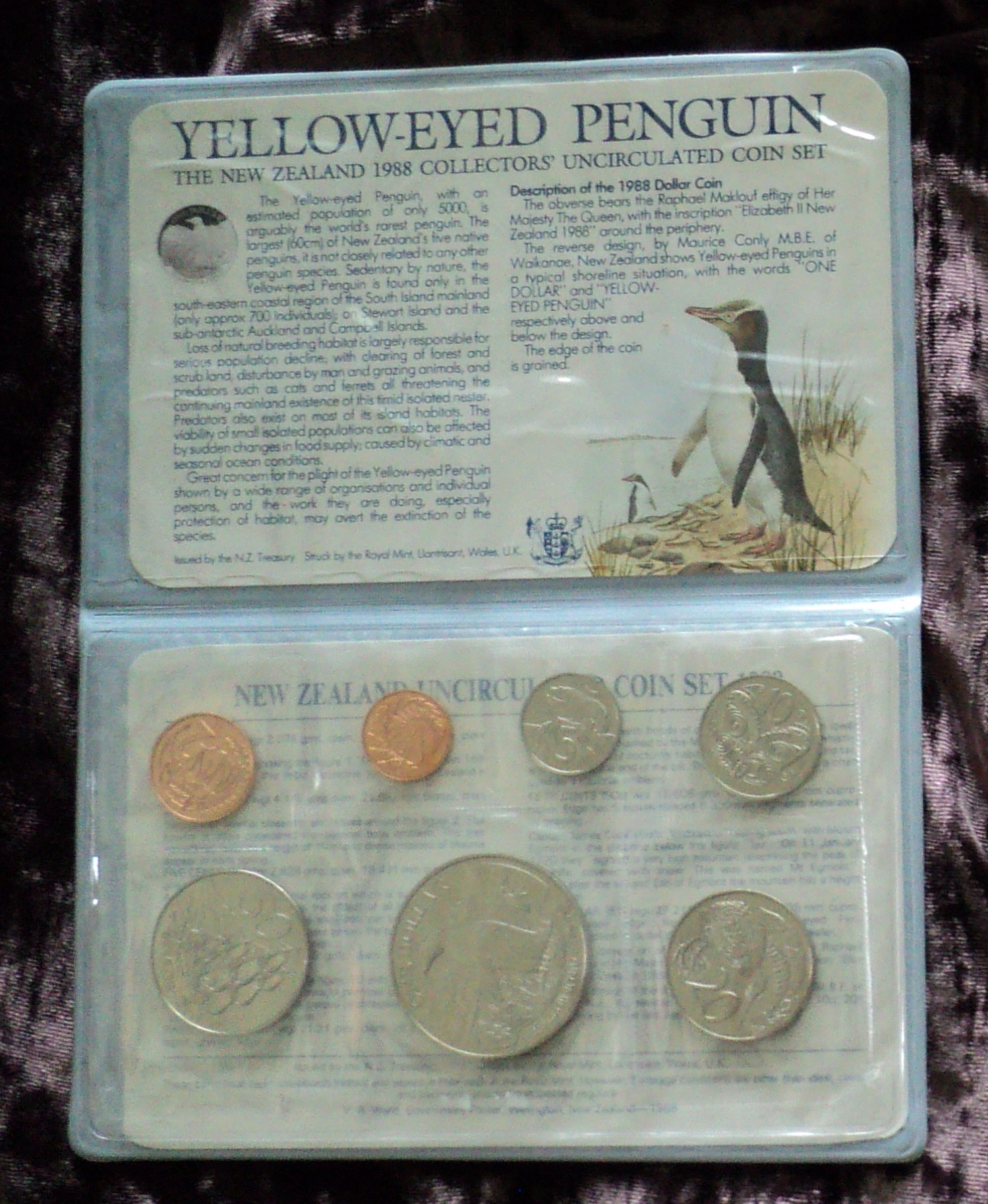 New Zealand – Uncirculated Set 1988 Yellow-eyed Penguin $1. – Coin.NZ ...